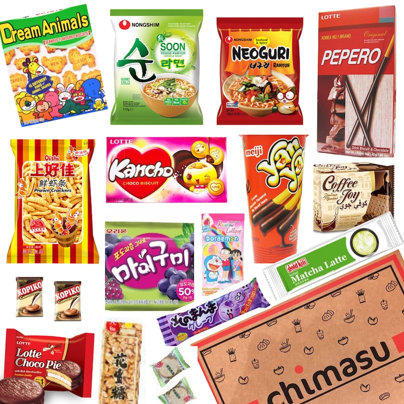 Asian [halal] Snack Box Hamper by Chimasu - Includes Japanese, Korean ...