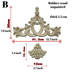 Door Trim Door Cover Wood Carved Applique, Decorative Wood Appliques ...