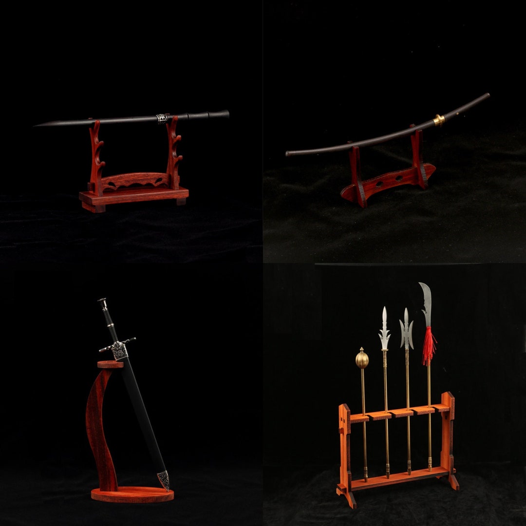 Semi-finished Rosewood Miniature Sword Rack, Miniature Weapons Display ...
