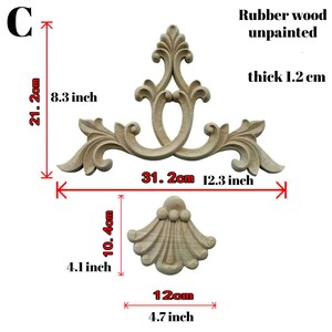 Door Trim Door Cover Wood Carved Applique, Decorative Wood Appliques ...