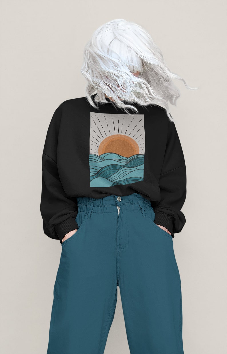 Art Sweatshirt Black or White Abstract Aesthetic Geometric - Etsy