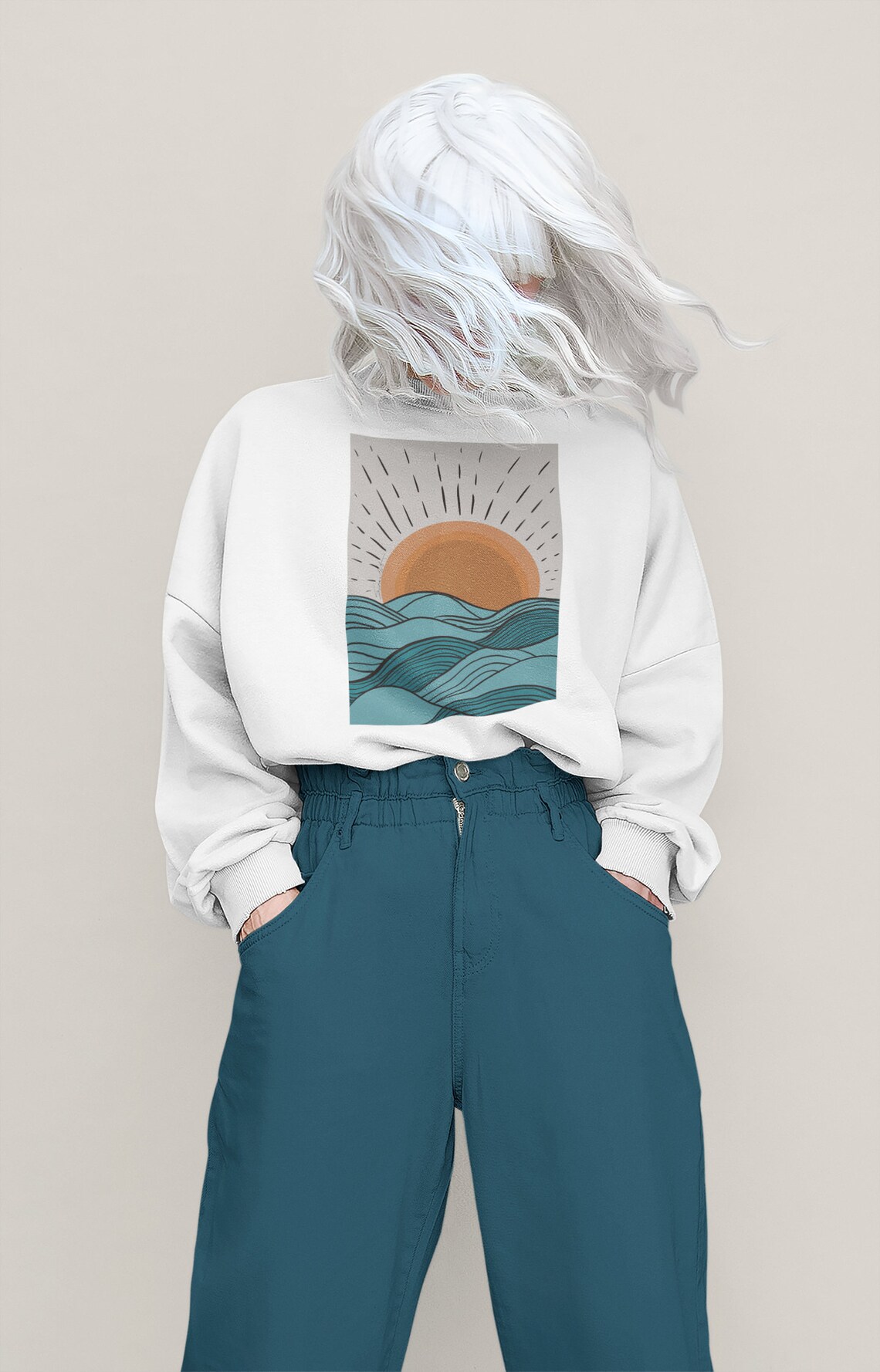 Art Sweatshirt Black or White Abstract Aesthetic Geometric | Etsy