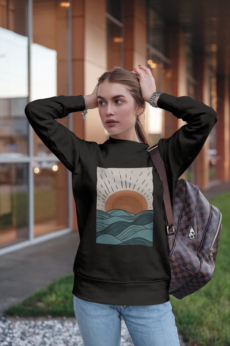 Art Sweatshirt Black or White Abstract Aesthetic Geometric - Etsy