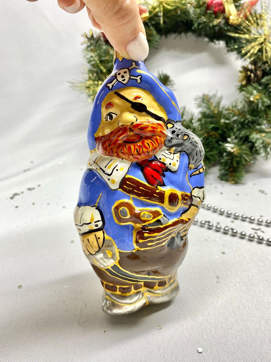 Pirate Christmas Ornamentfigurines of Pirateglass Figure for - Etsy