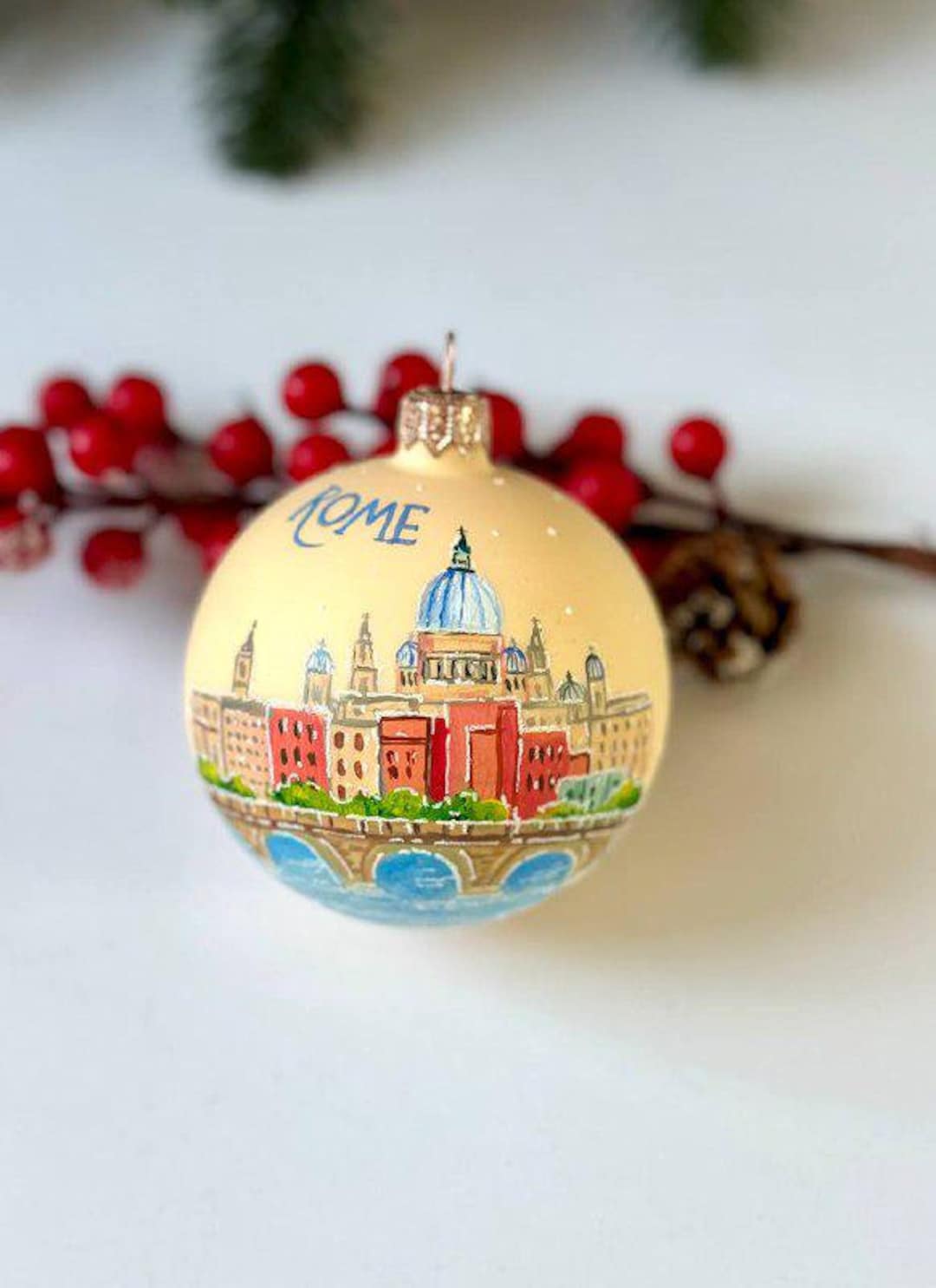 Hand-painted Rome Christmas Ornament: Italian Travel Gift - Etsy