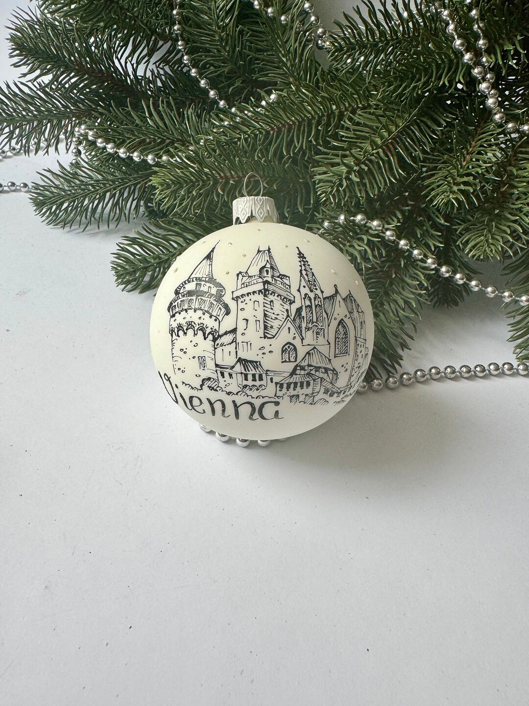 Vienna Christmas Ornament Ball, Handpainted Xmas Tree Hanging ...