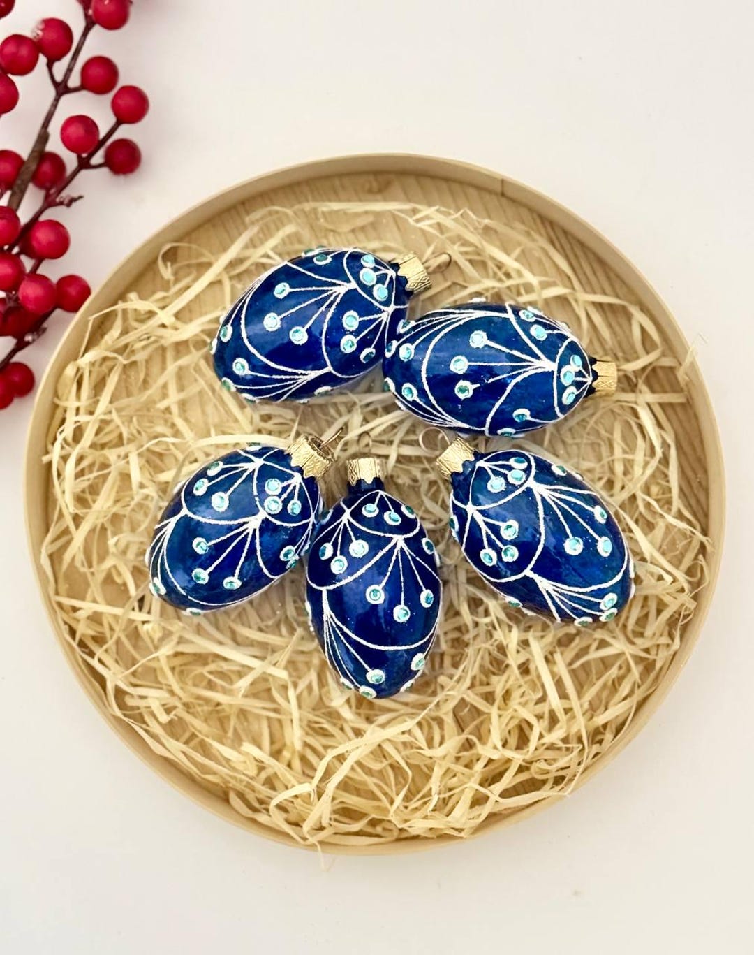 Easter Blue Egg Glass Ornament, Easter Tree Egg Decor, Easter ...