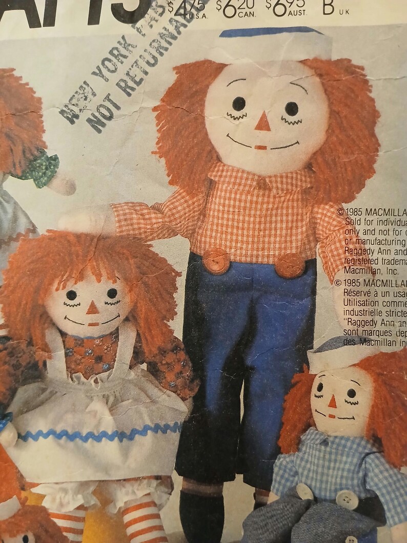 Pattern RAGGEDY ANN and ANDY. Patterns and Instructions for Dolls and ...
