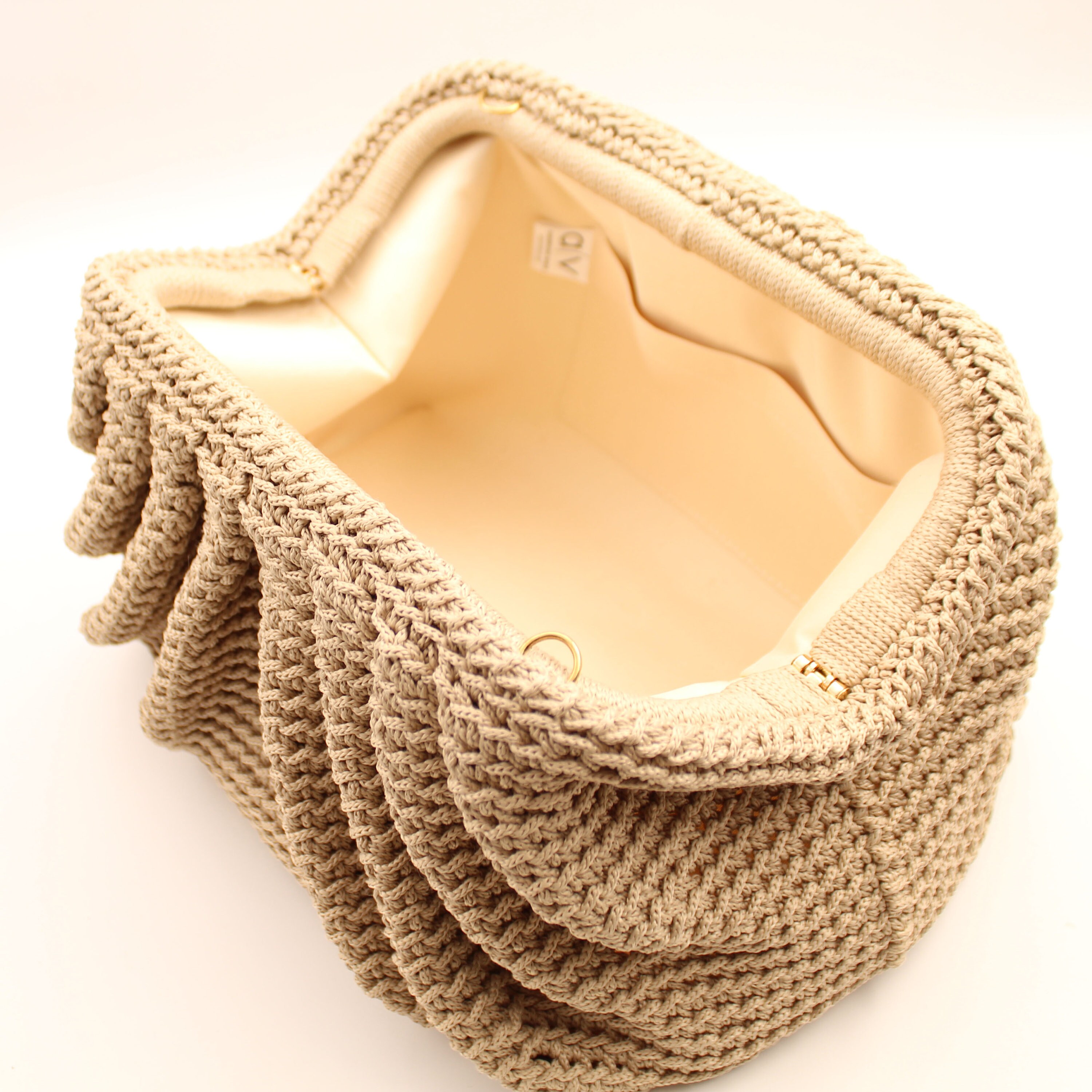 Camel Pouch Bag, Summer Crochet Handbag, Luxury Woven Handbag, Camel ...