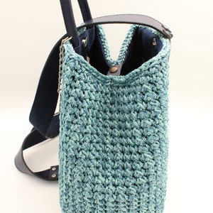 Blue Crochet Bag, Crochet Shoulder Bag, Blue Crochet Handbag, Blue ...