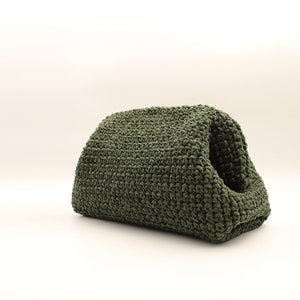 Green Dumpling Pouch Bag, Cloud Bag, Crochet Clutch Bag, Fashion Bag ...