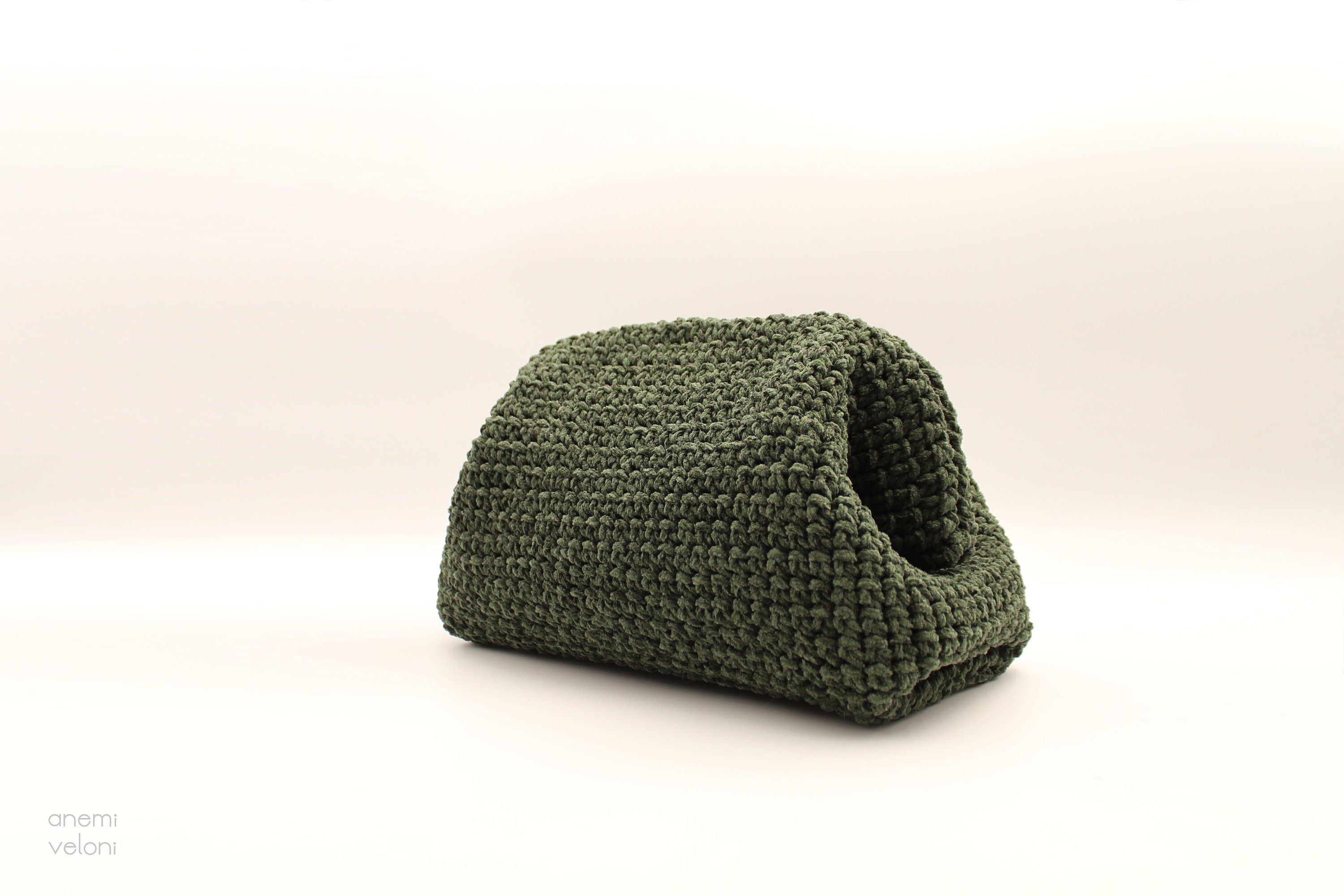 Green Dumpling Pouch Bag, Cloud Bag, Crochet Clutch Bag, Fashion Bag ...