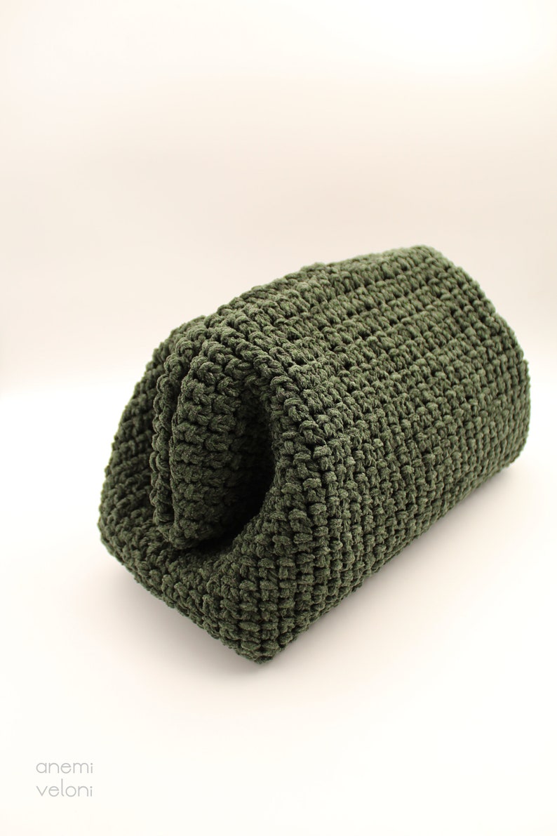 Green Dumpling Pouch Bag, Cloud Bag, Crochet Clutch Bag, Fashion Bag ...