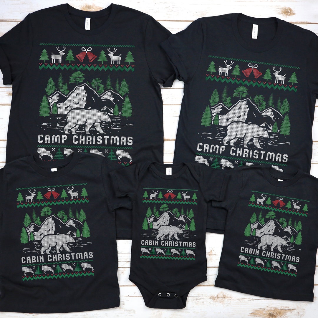 Camp Christmas Matching Family Group Shirts 2022 Bear Moose Ugly ...