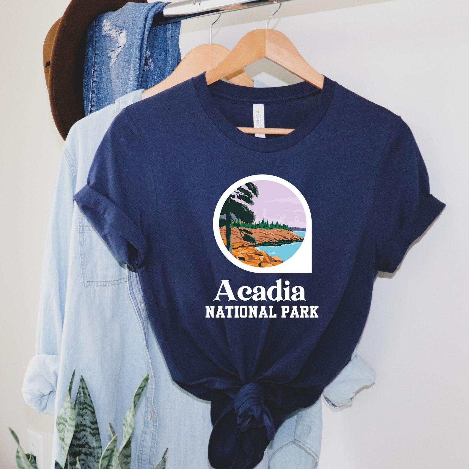 ACADIA National Park Shirt Acadia T-shirt Vintage Graphic Tee Camp Hike ...