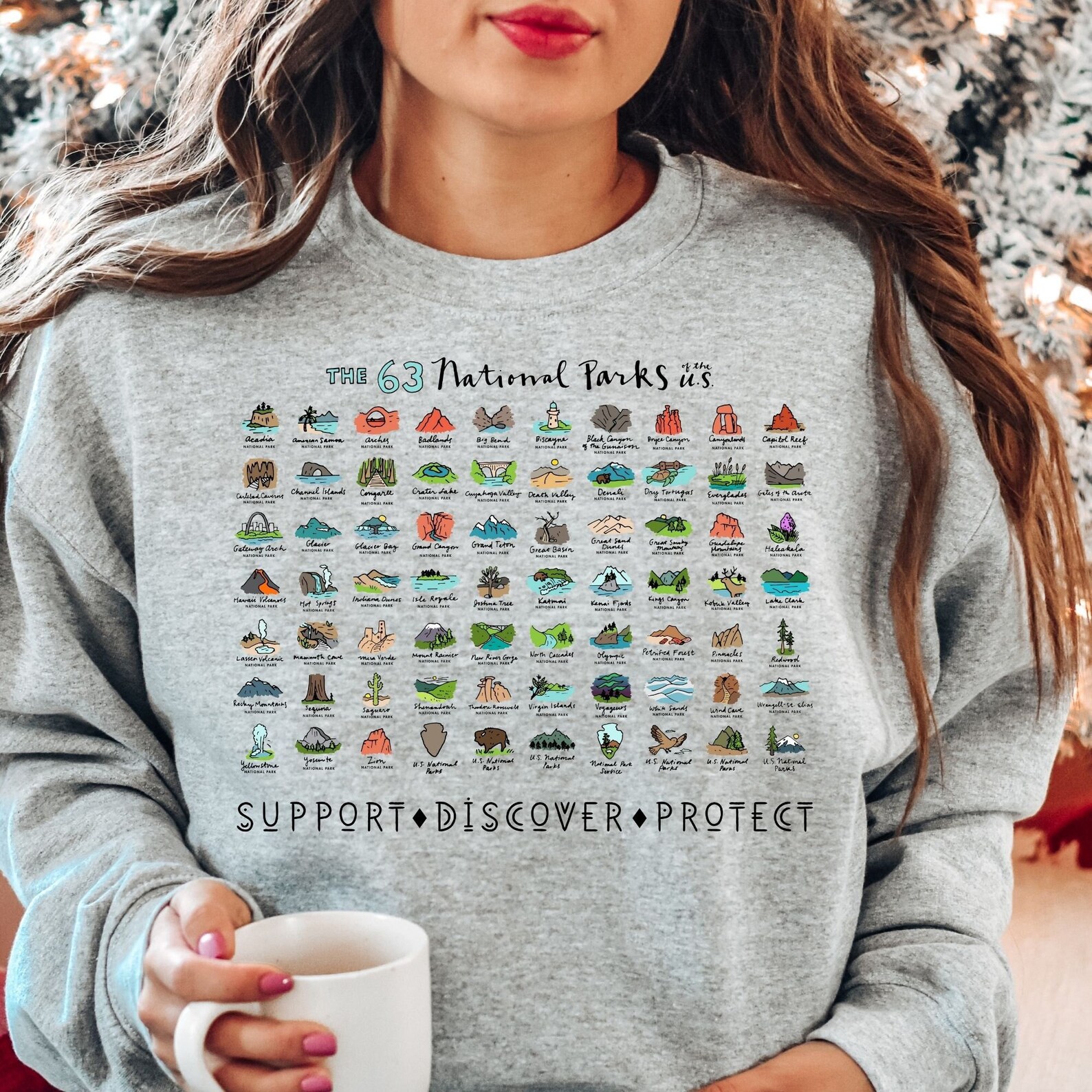 63 National Parks Sweatshirt Support Protect Discover National | Etsy
