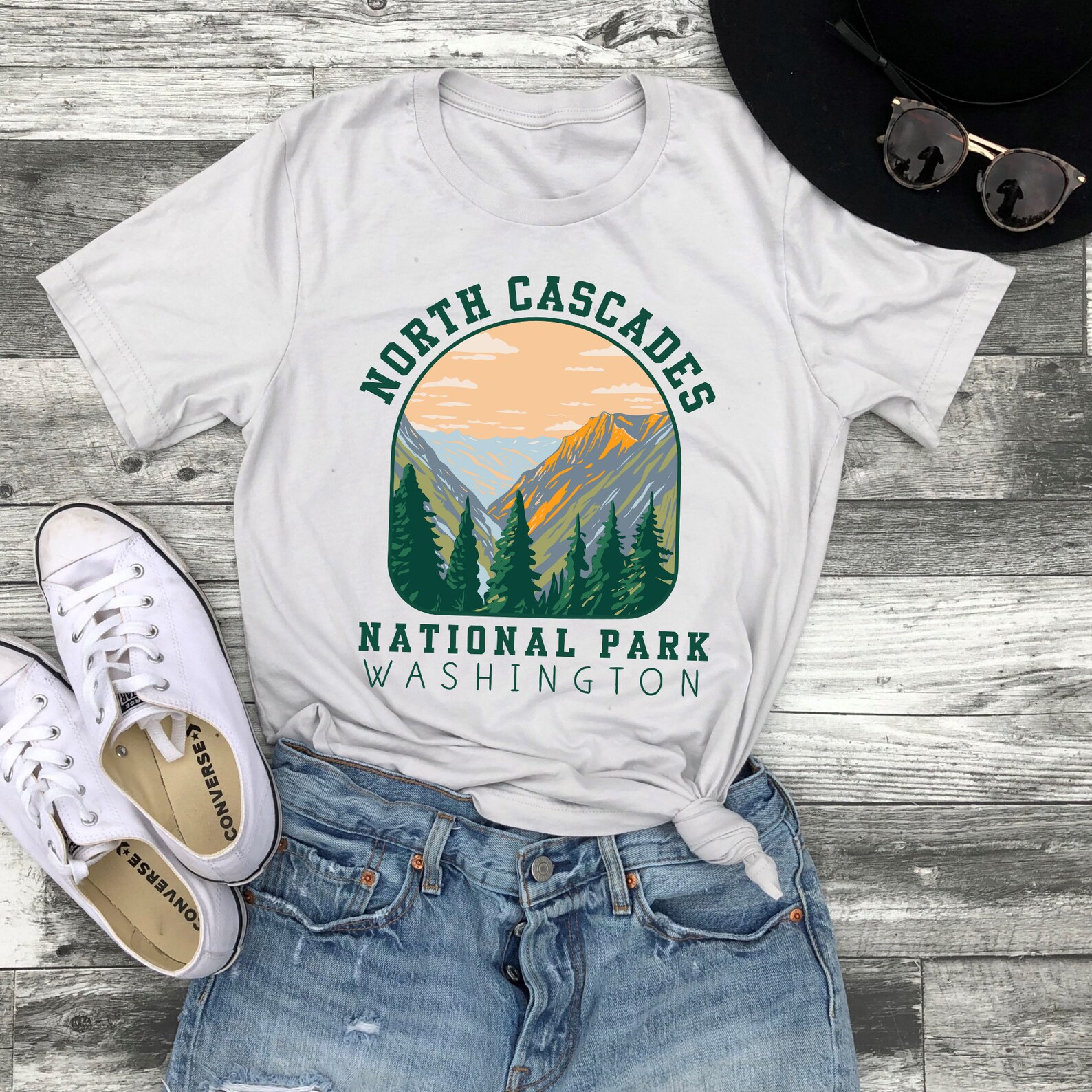 North Cascades National Park Shirt Washington National Parks Retro ...