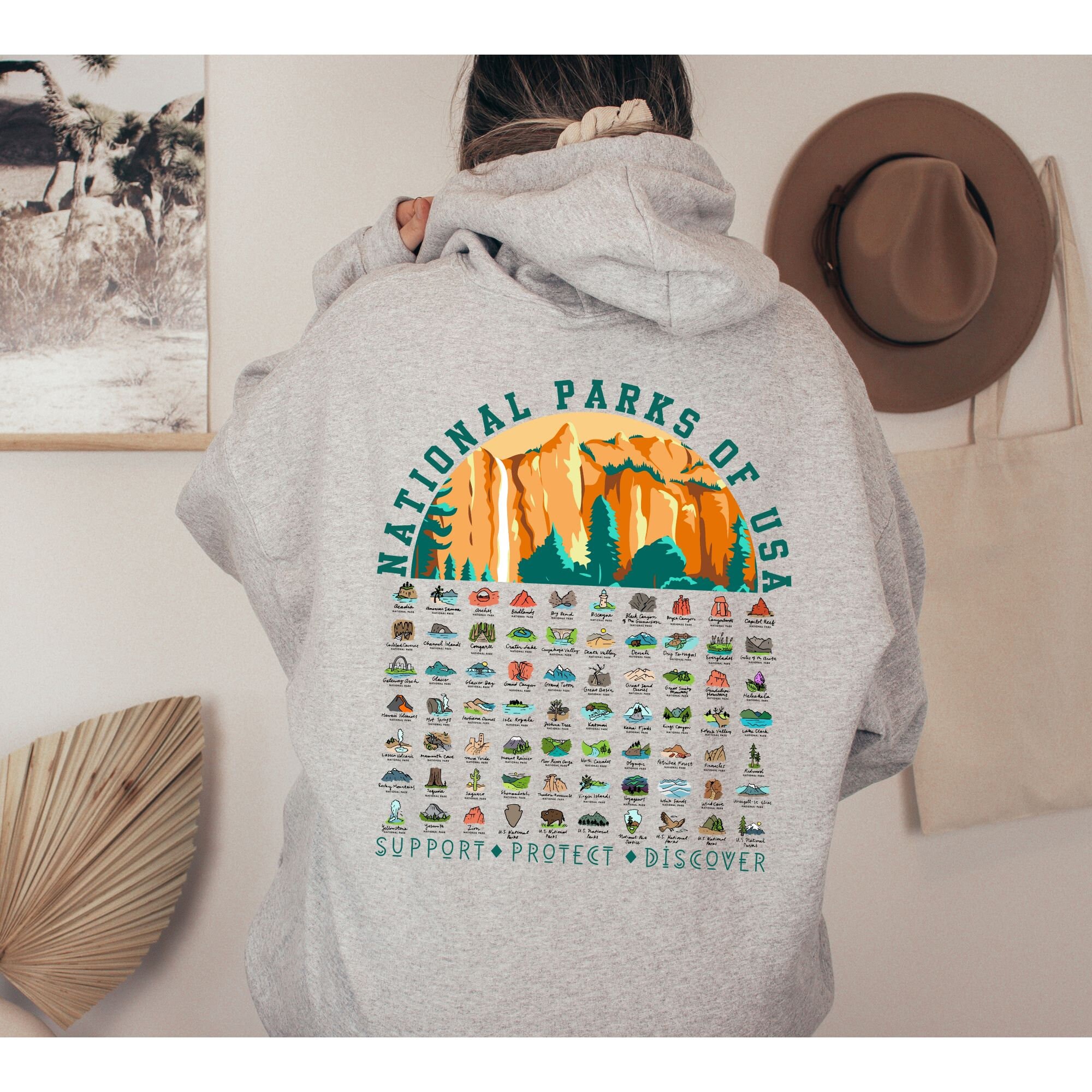 National Park Hoodie Parks of USA Back Design Hoodie National Parks ...