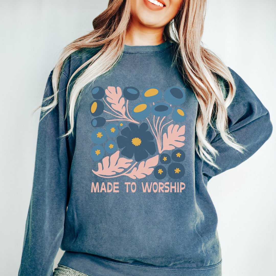 Made to Worship Christian Crewneck Sweatshirt Comfort Colors Sweatshirt ...