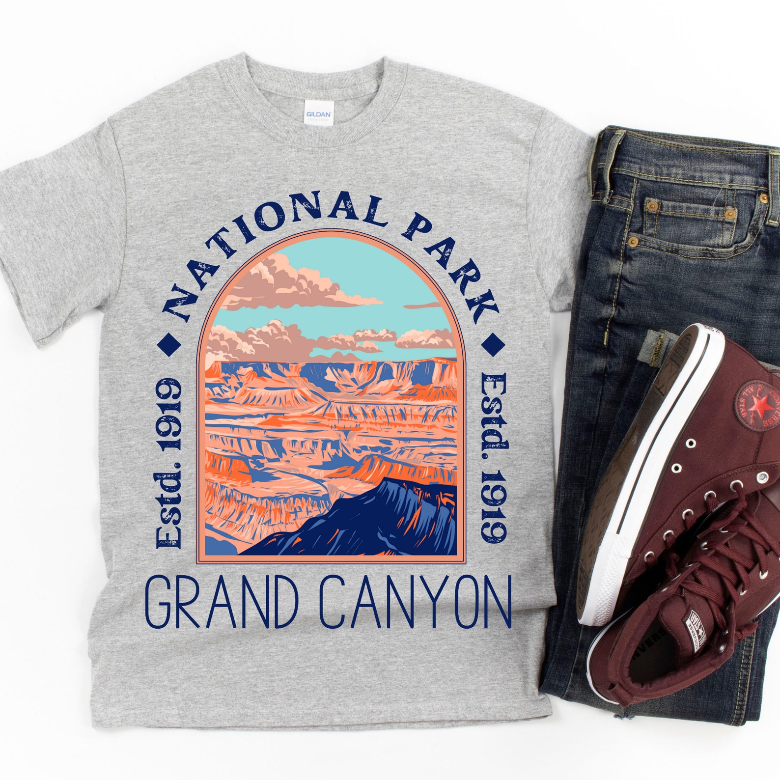 GRAND CANYON Shirt National Park Graphic Tee Retro Nevada Arizona Road ...