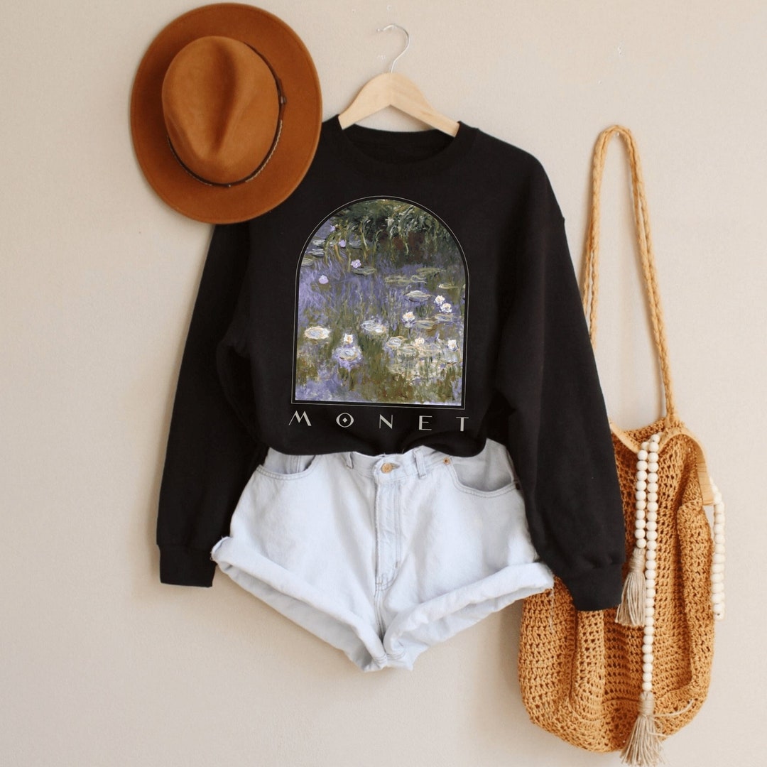 Claude Monet Sweatshirt Vintage Floral Crewneck Van Gogh Renaissance ...