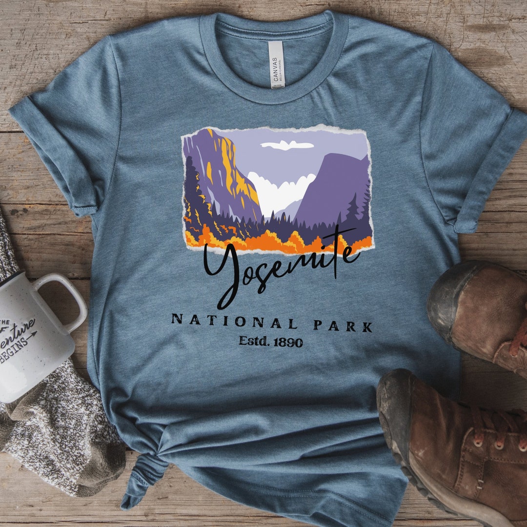 Yosemite National Park Shirt Nature Hiking Tee Mountains Camping Shirt ...