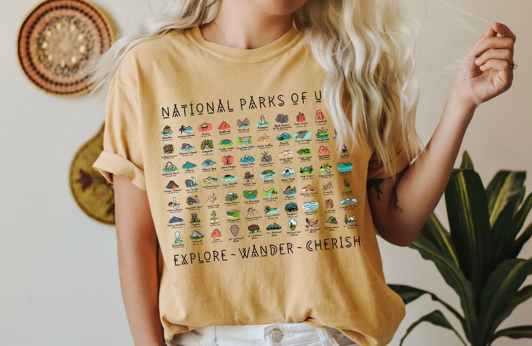 National Parks Shirt Comfort Colors Nature Hiking Tee Mountains Camping ...