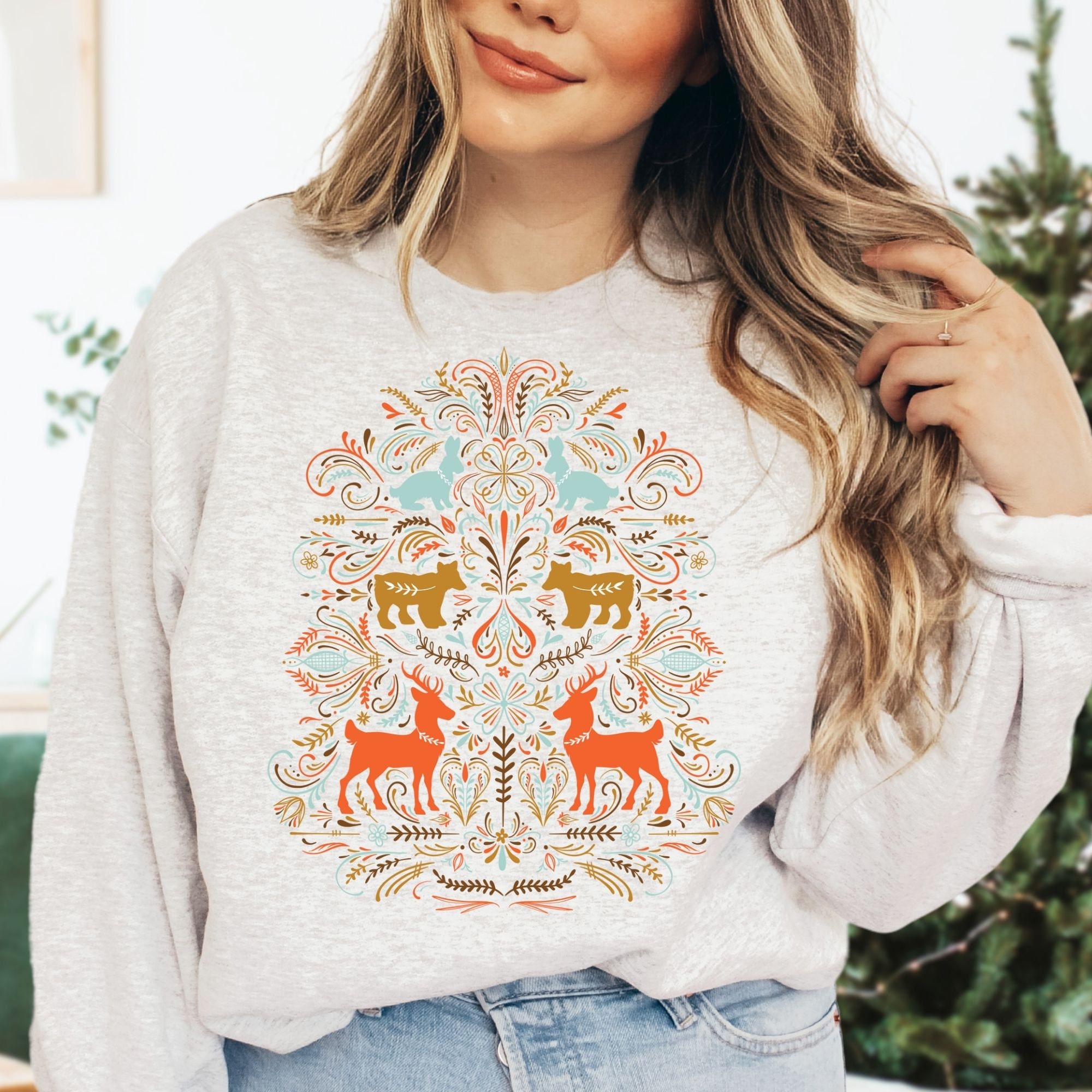 Cottagecore Sweater Scandinavian Cottage Core Sweatshirt Hygge Folkart ...