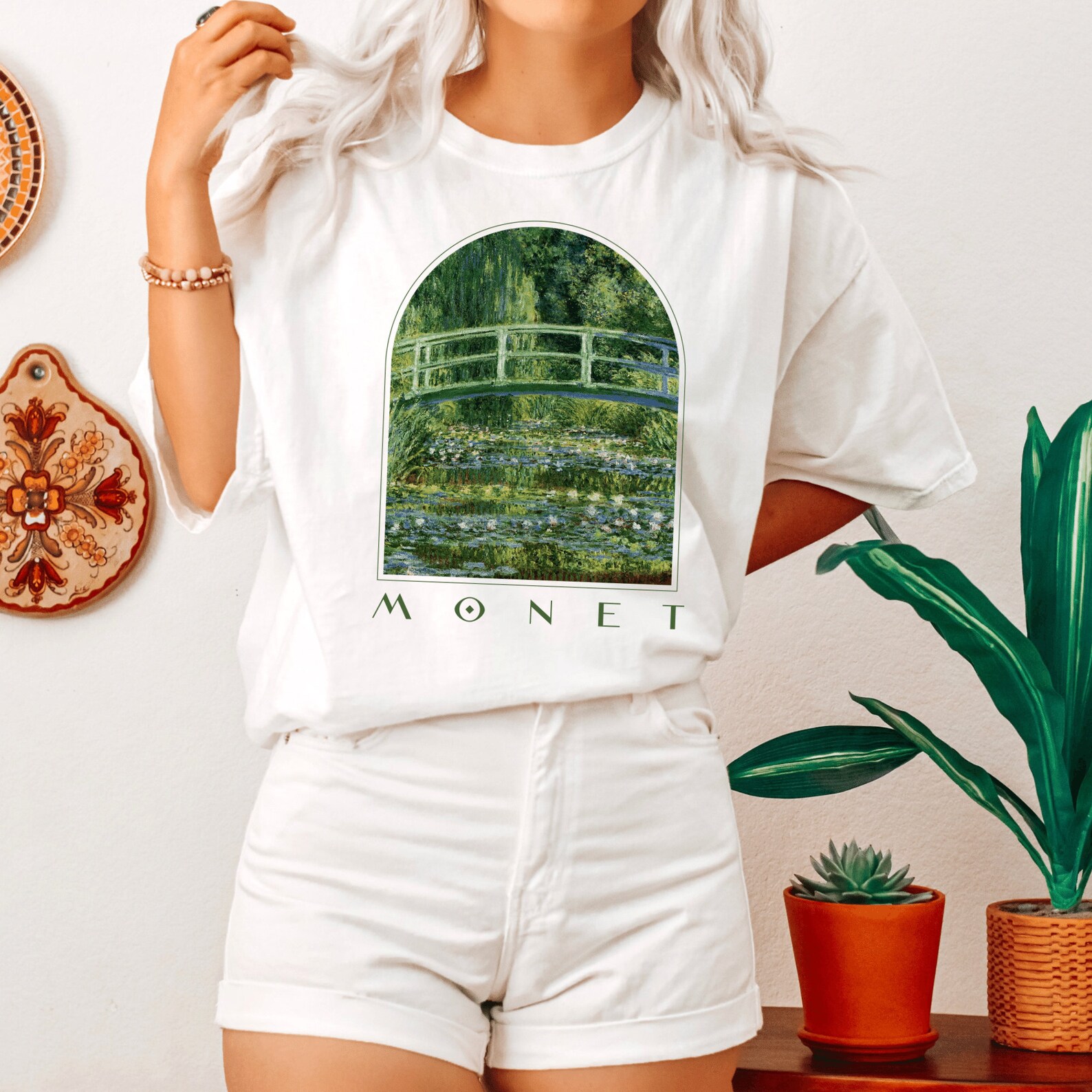 Claude Monet Shirt Vintage Floral Renaissance Shirt Oversized Tshirts ...