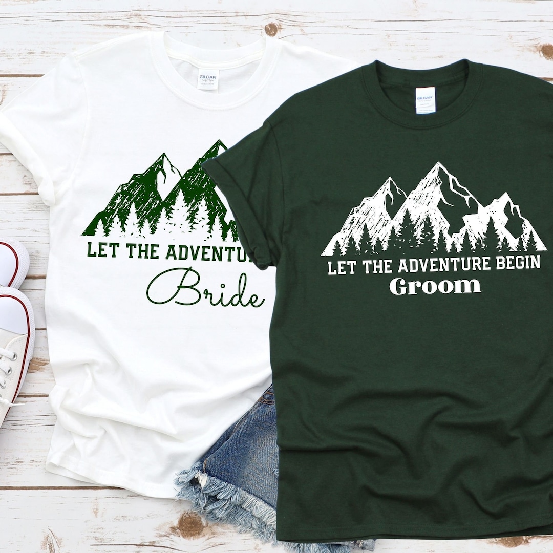 Matching Bride and Groom Shirts Wedding Announcement Mr and Mrs ...