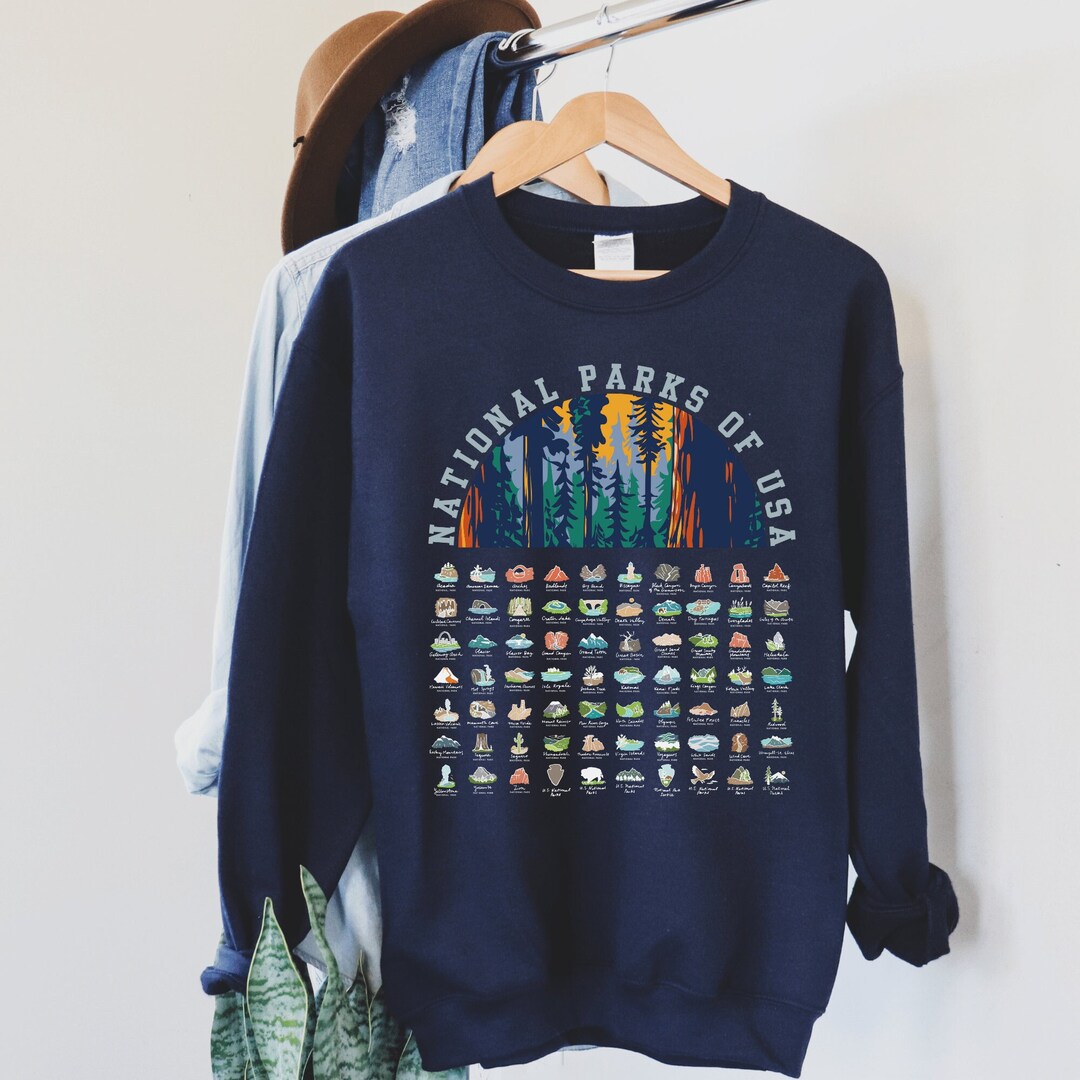 National Parks Sweatshirt Camp Crewneck Sweater for Camper Hiker 63 ...