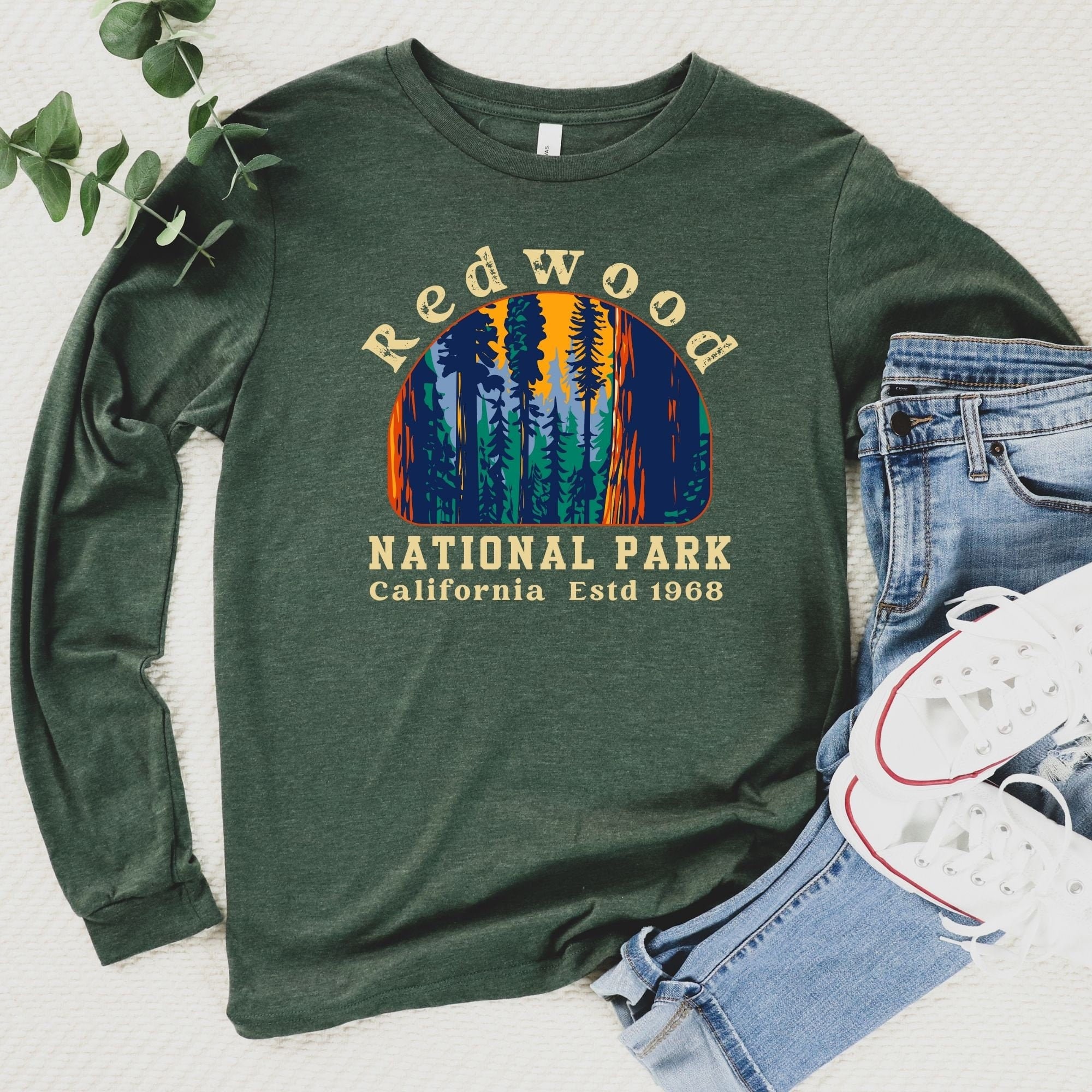 Redwood National Park Shirt Long Sleeve Unisex Tee Vintage - Etsy UK