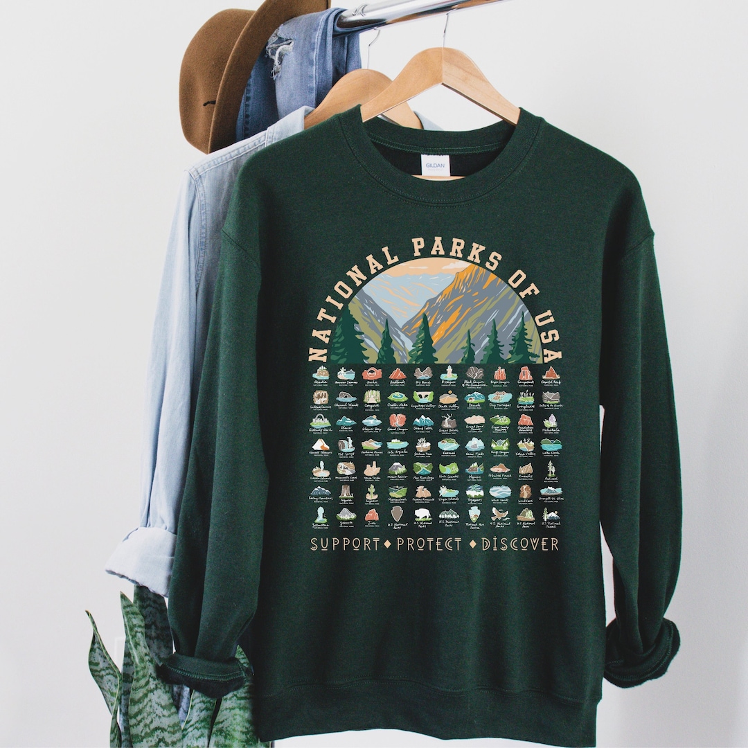 National Parks Sweatshirt Camp Crewneck Sweater for Camper Hiker 63 ...