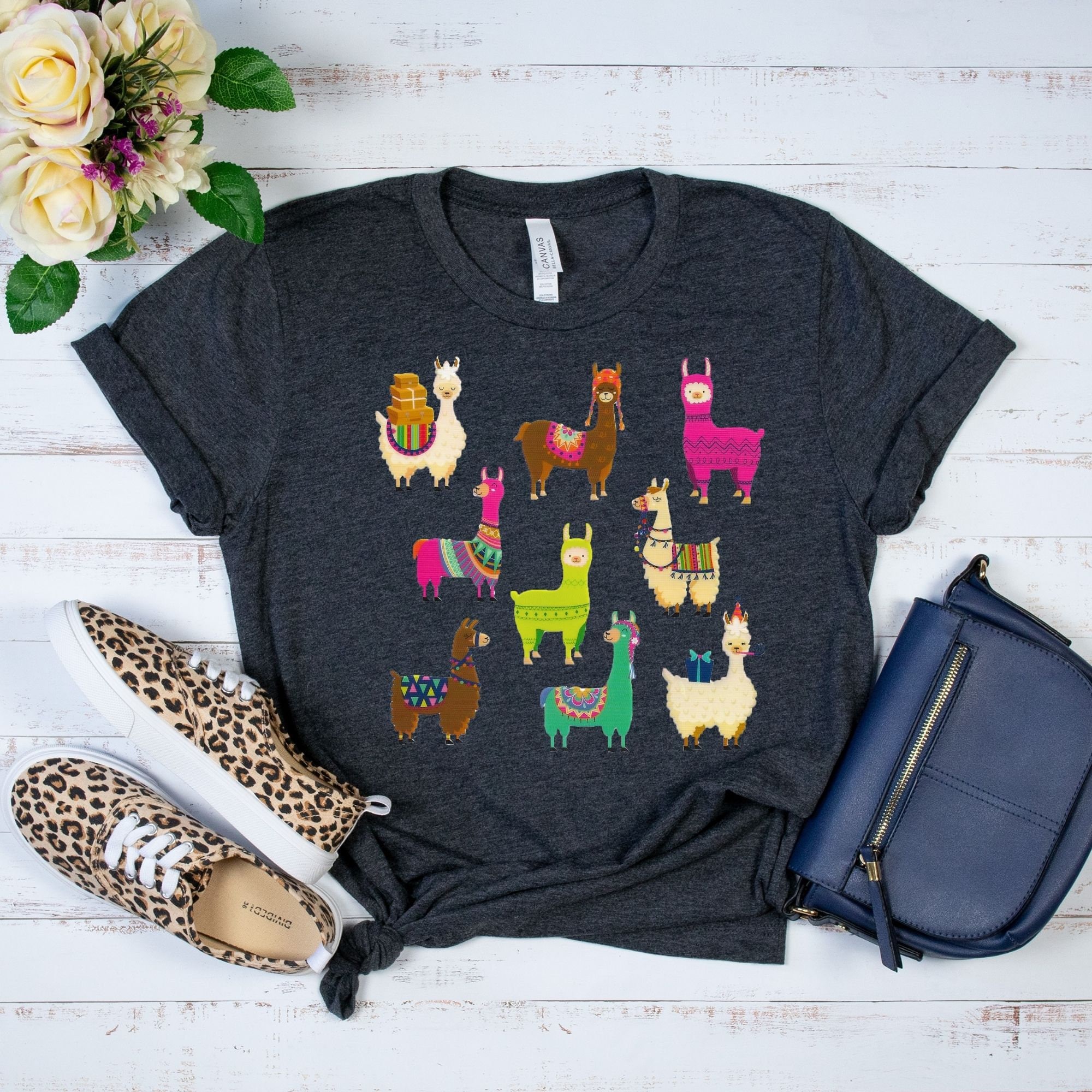 Llama Shirt Cute Mama Llama Clothing Trendy Teacher Summer Retro ...