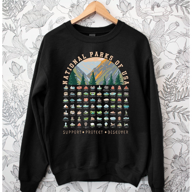 National Parks Sweatshirt Camp Crewneck Sweater for Camper Hiker 63 ...