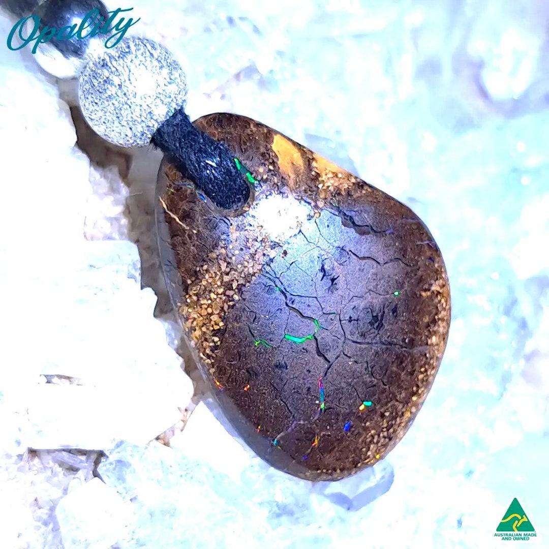 Yowah Nut Boulder Opal & 925 Double-sided Drilled Pendant - 20ct - Etsy