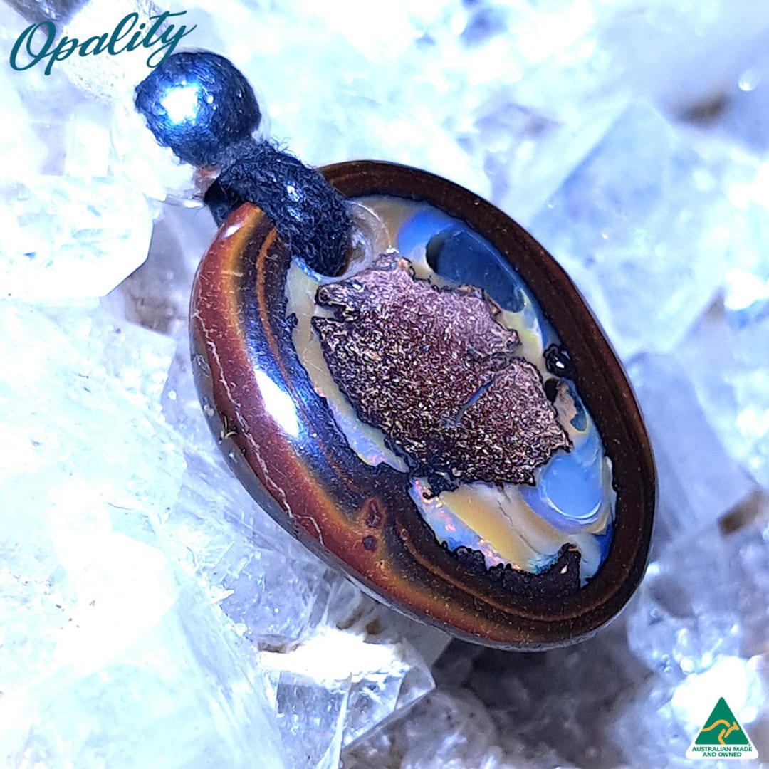 Yowah Nut Boulder Opal & 925 Double-sided Drilled Pendant - 9.1ct - Etsy