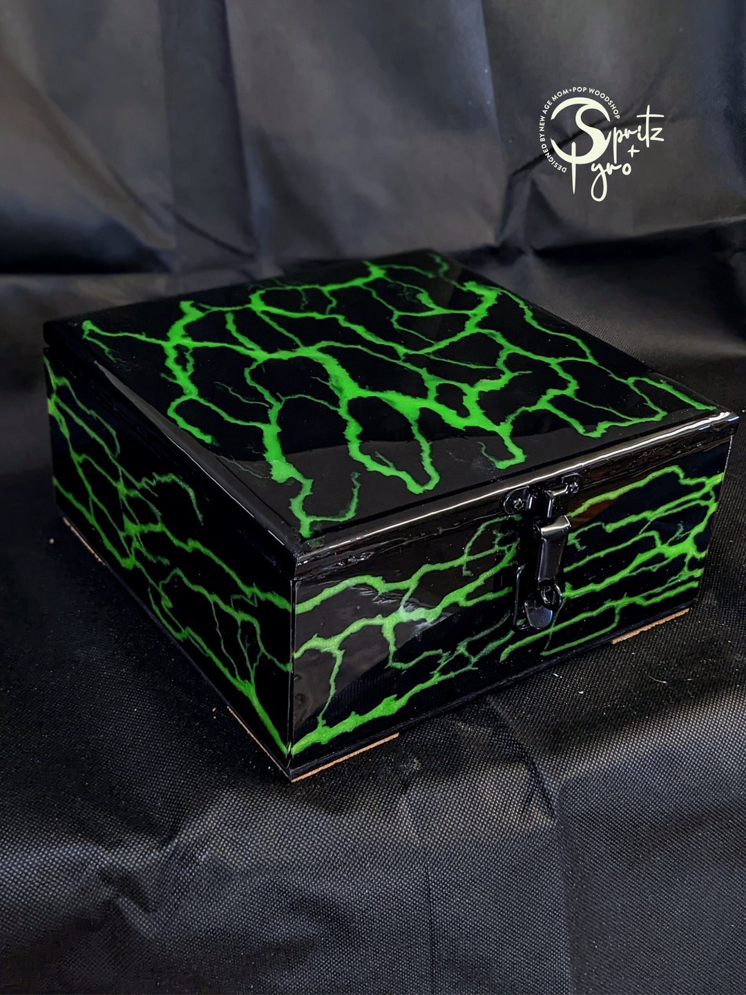 CUSTOMIZE the Stash Box Mini Colorful Electrified Wood Fractal Burned ...