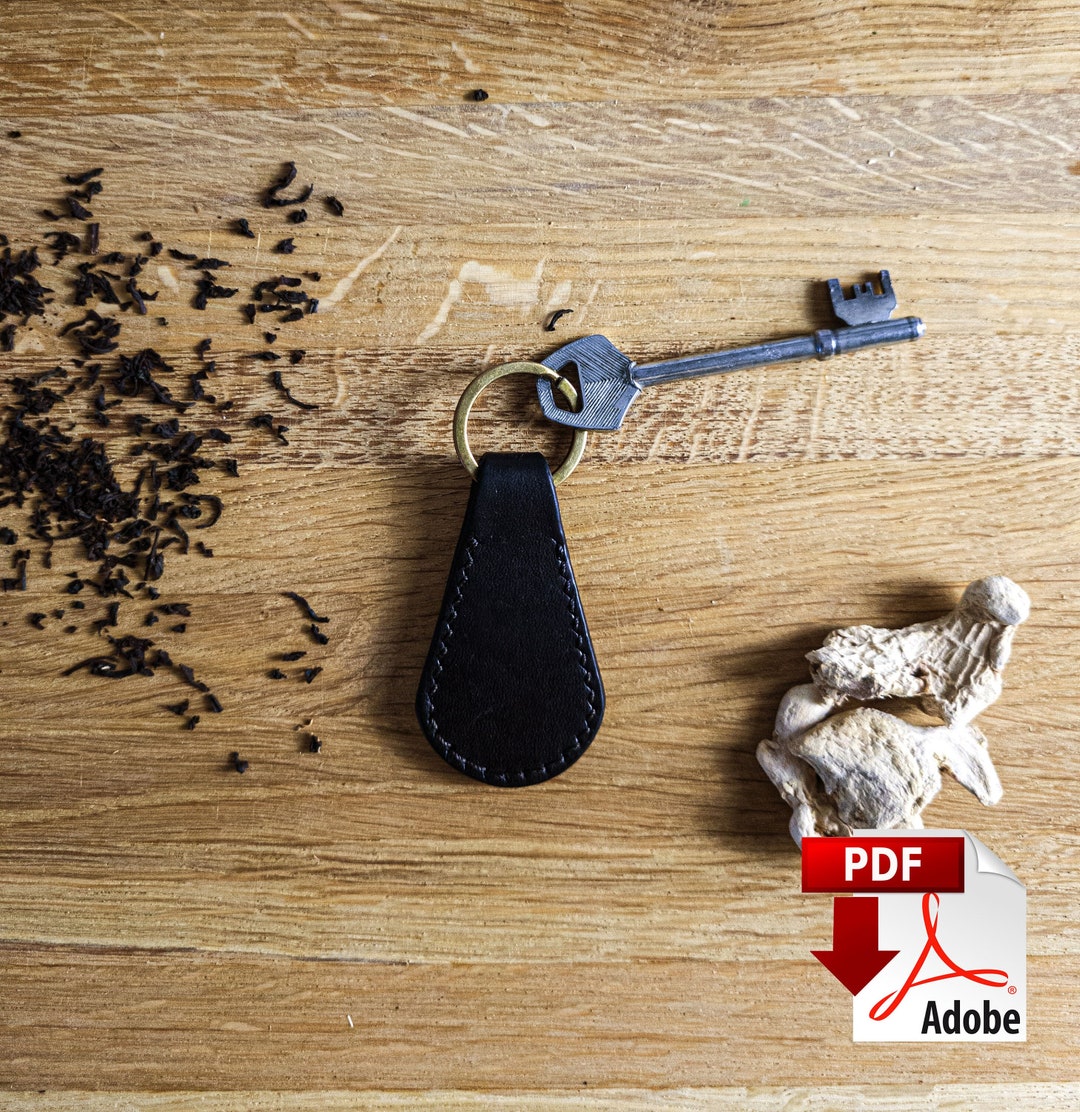 Leather Keychain Pattern, Keyring Leather Pattern, Keyfob Leather ...