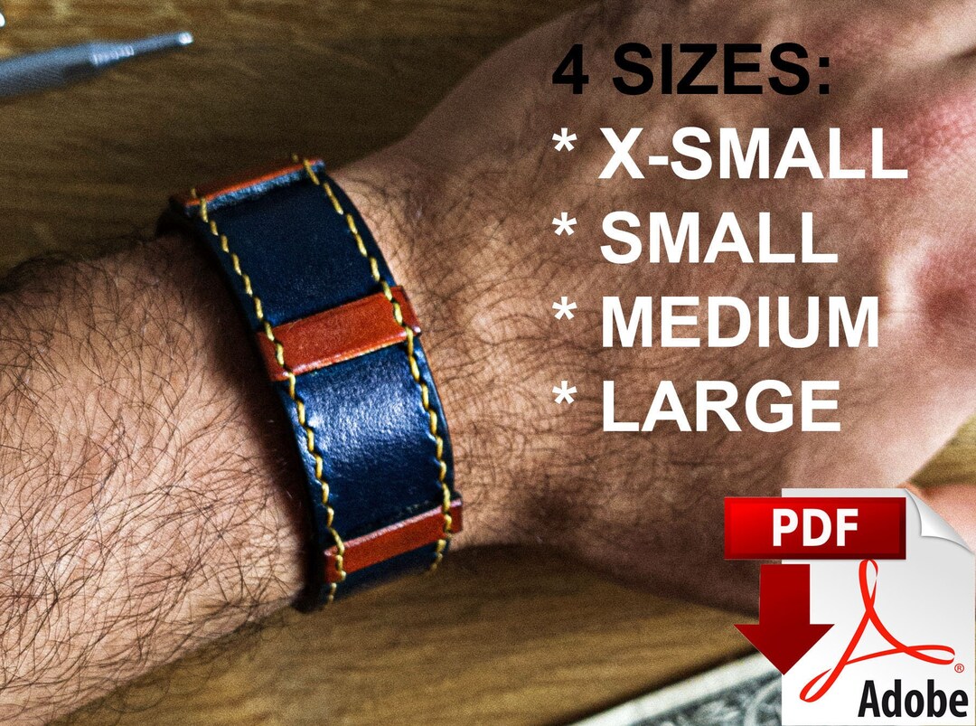 Leather Bracelet Pattern / Four Different Sizes: Small, Medium, Large ...