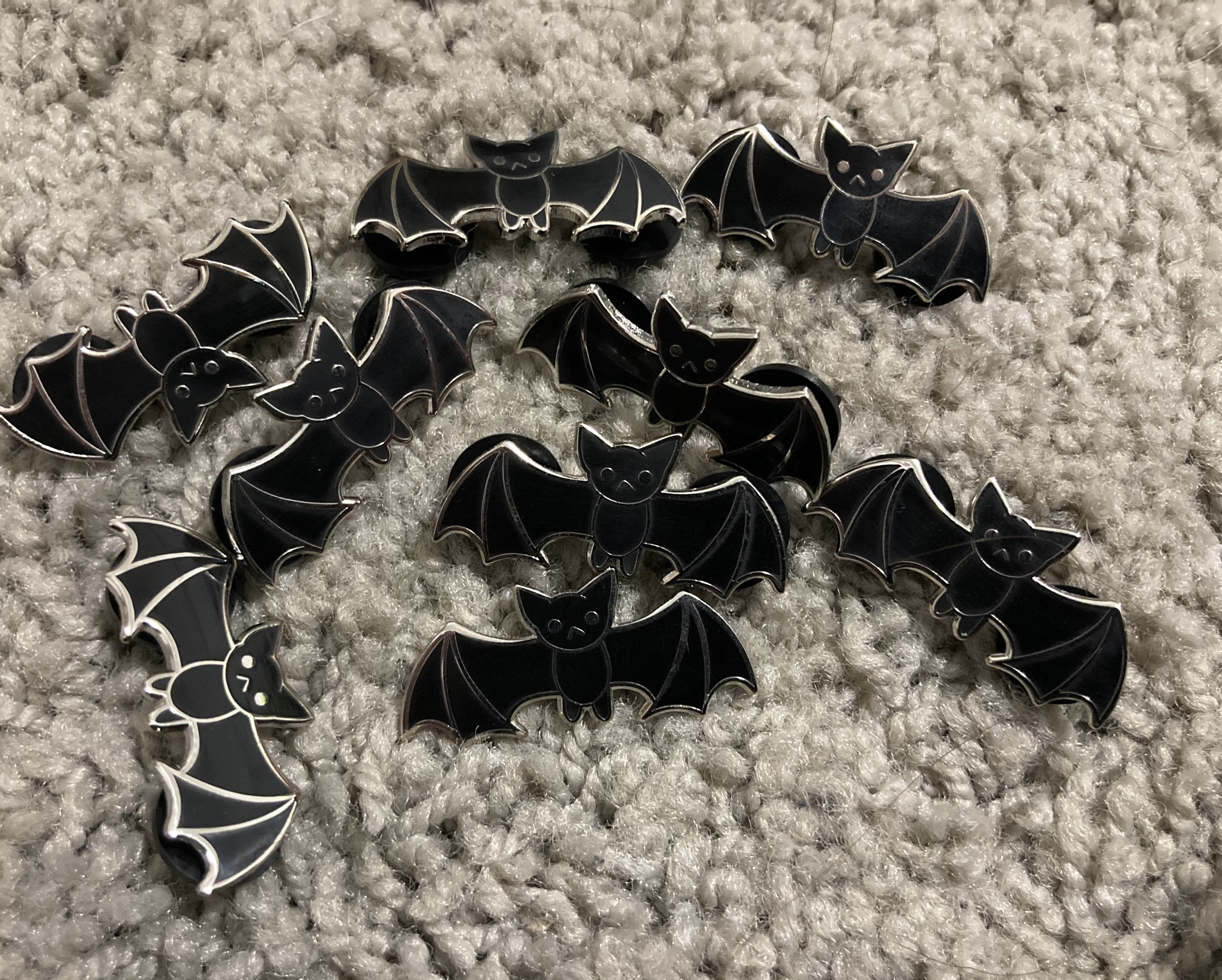 Cute Little Black Bat Small Hard Enamel Pin 1.25 Across and - Etsy