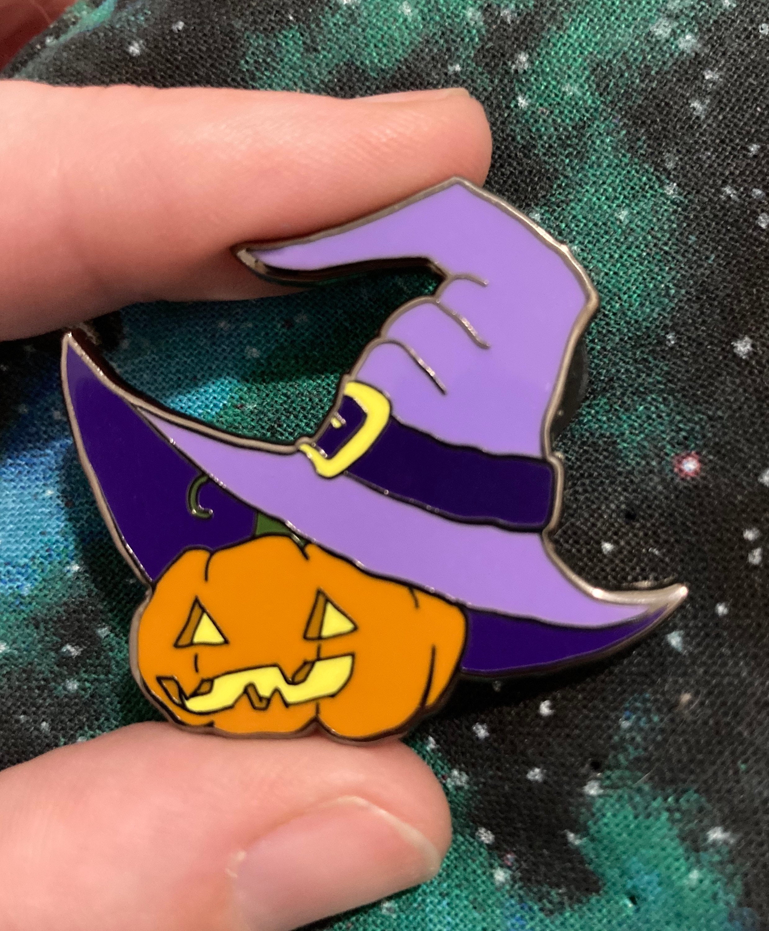 Halloween Pumpkin Enamel Pin Mage Wizard Witch Spellcaster - Etsy