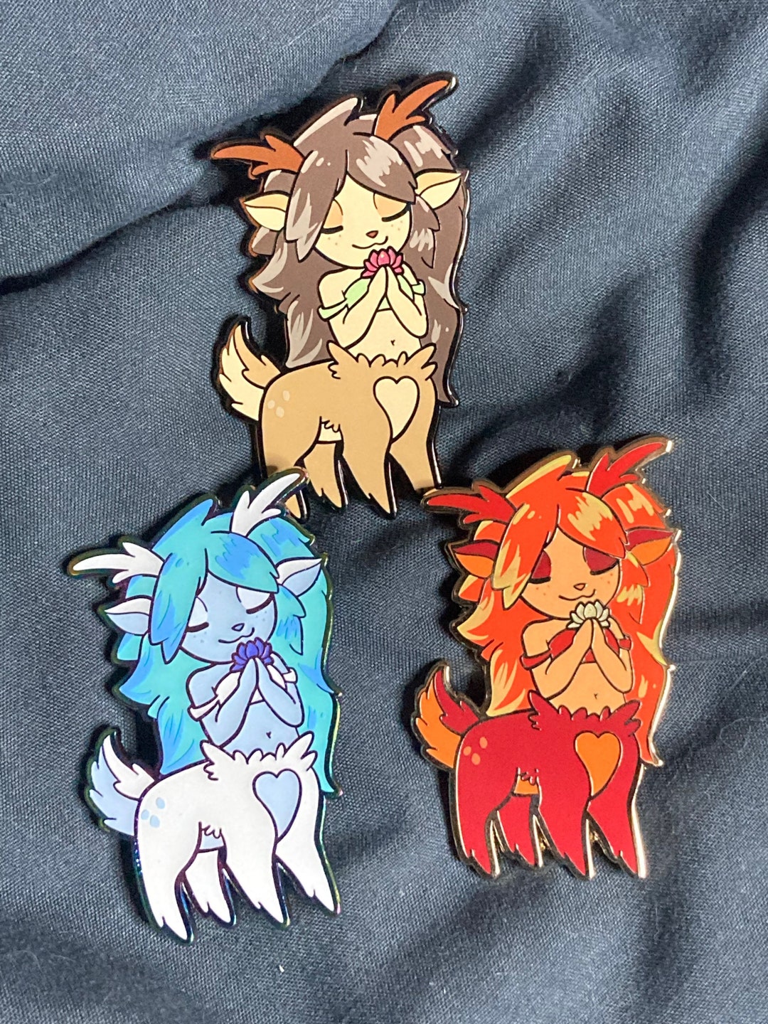 Set of 3 Centaur Original Hard Enamel Pin- Autumn, Summer, Winter ...