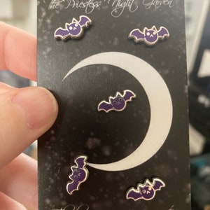 Cute Mini Bat- Small Hard Enamel Pin- .5” Wide and .25” Tall- Set of 5 ...