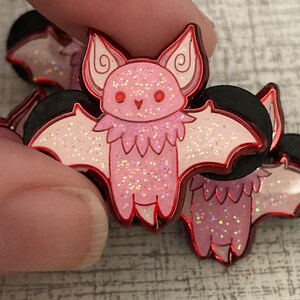 Pink Goth Emo Bat Enamel Pins 1, 2 Posts Small and Perfect for ...