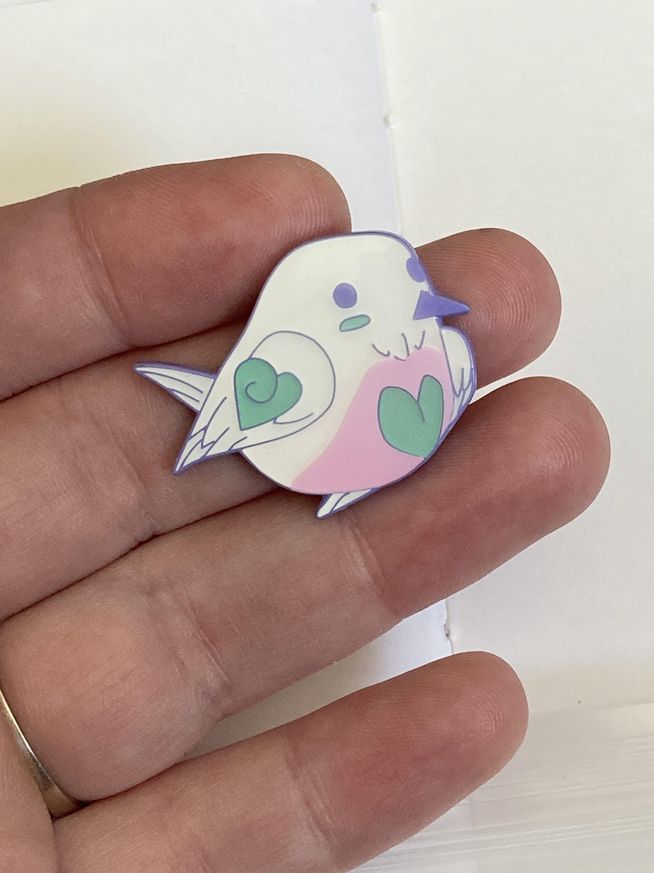 Kissing Love Birds Set Of 2 Soft Enamel Pin 1 25 With Epoxy Etsy