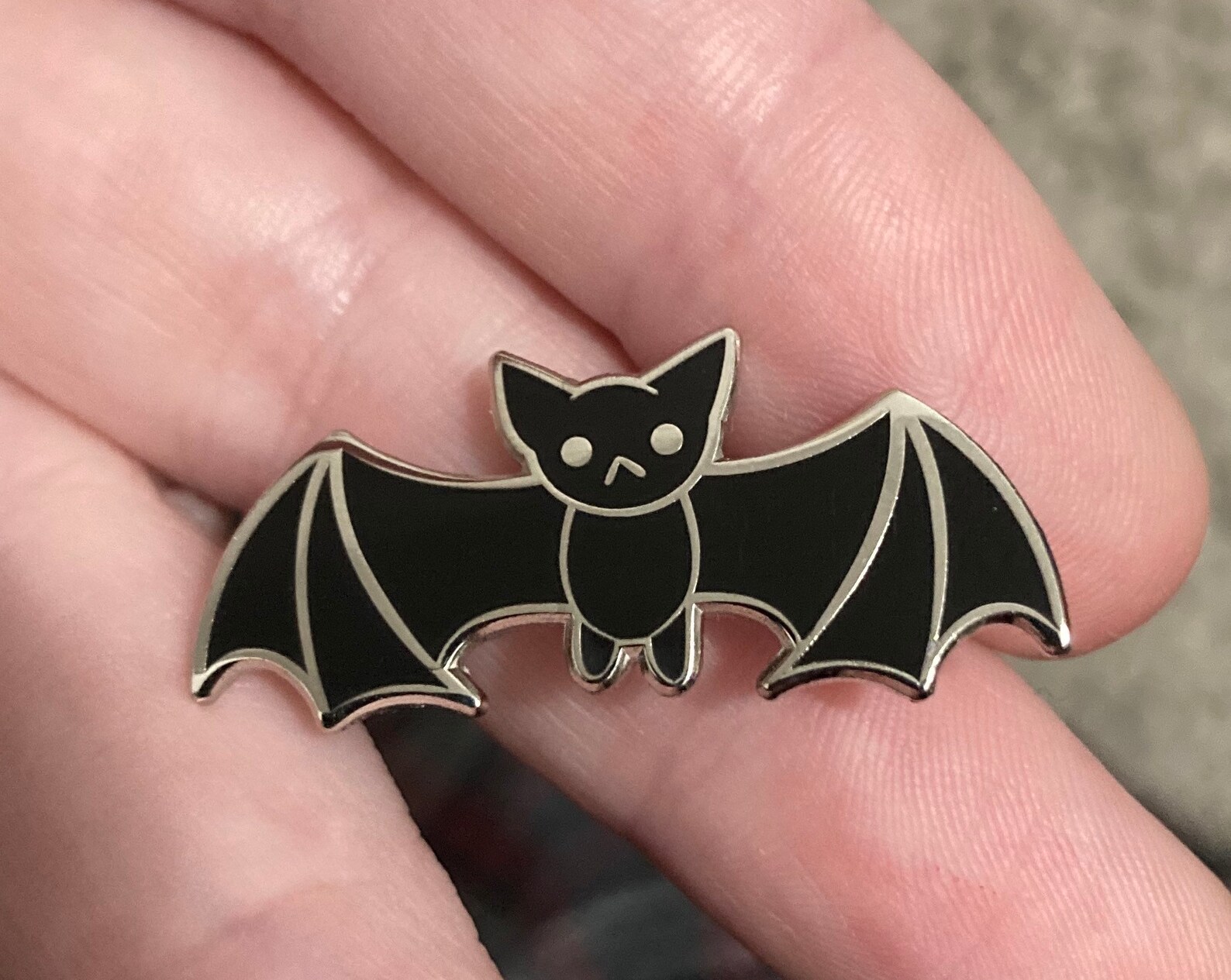 Cute Little Black Bat Small Hard Enamel Pin 1.25 Across and - Etsy