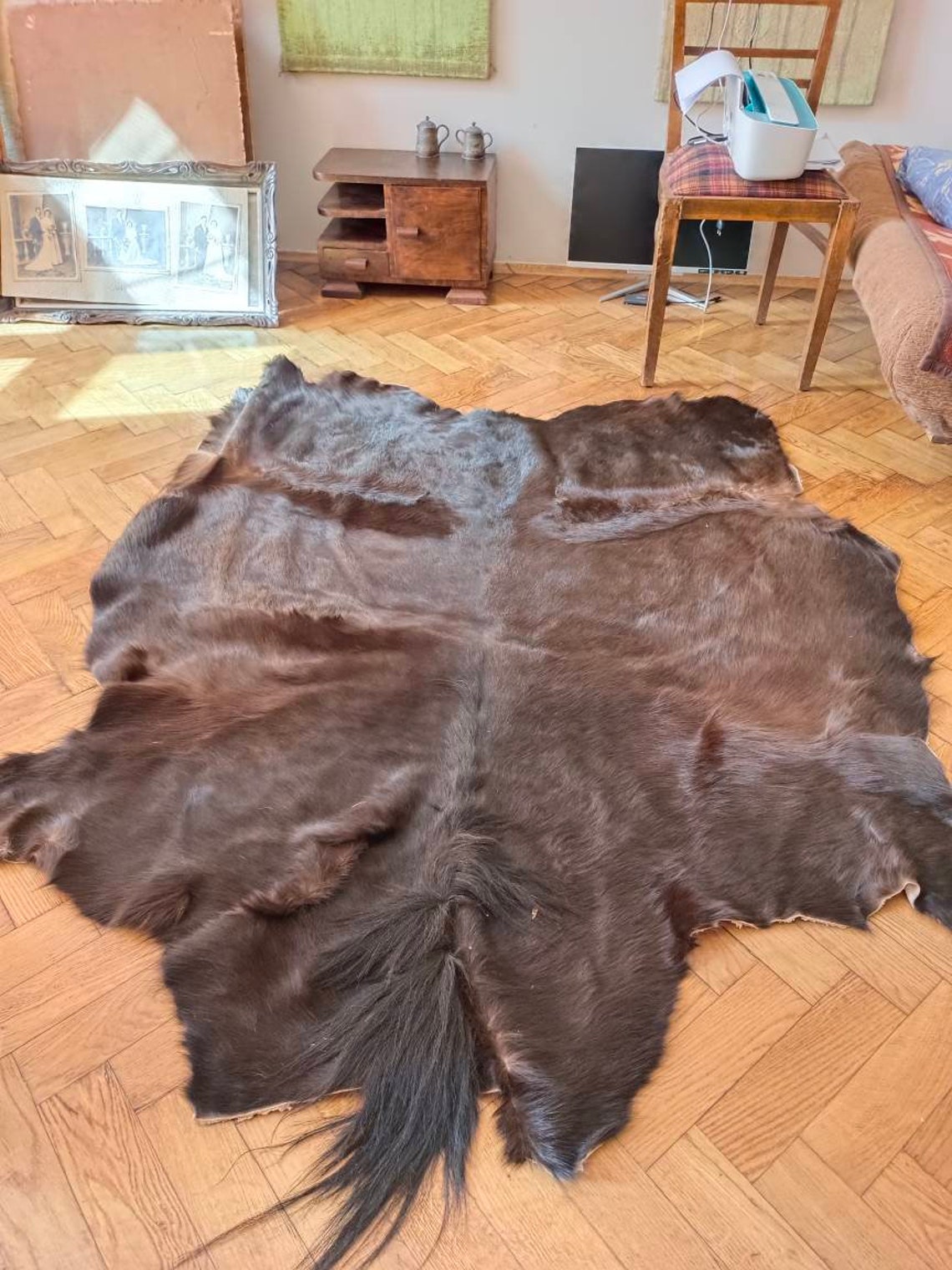 Giant Horse Skin Hide Real Natural Area Rug Living Room | Etsy