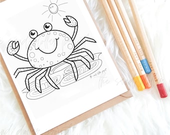 c is for crab coloring page
