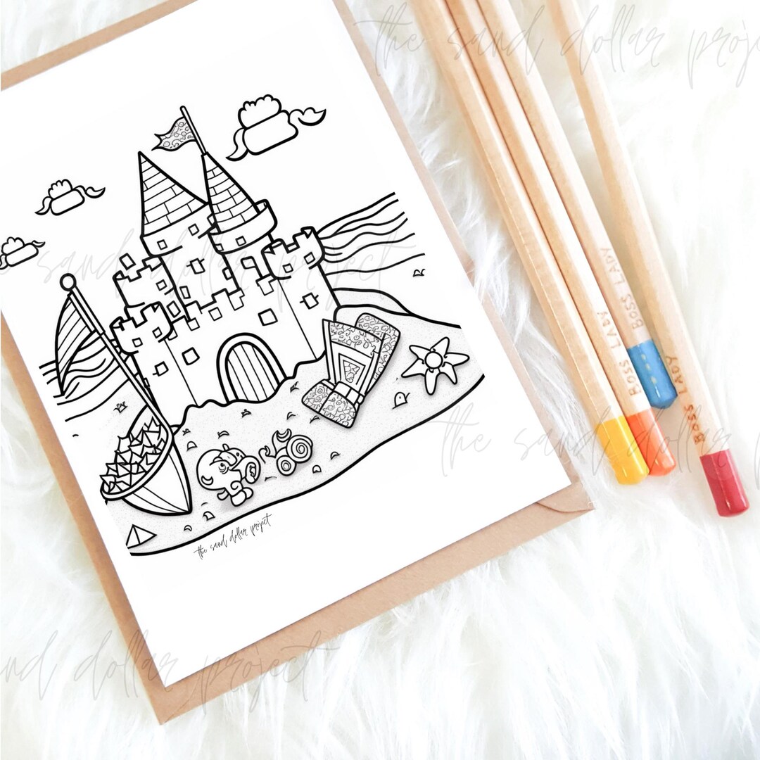 Coloring Page, Coloring Book, Kids Coloring Page, Sandcastle Coloring ...